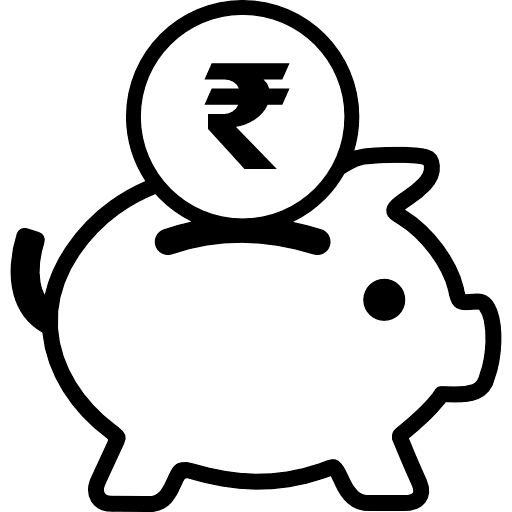 Piggy Saving Rupee Outline Icon SVG Vector & PNG Free Download | UXWing