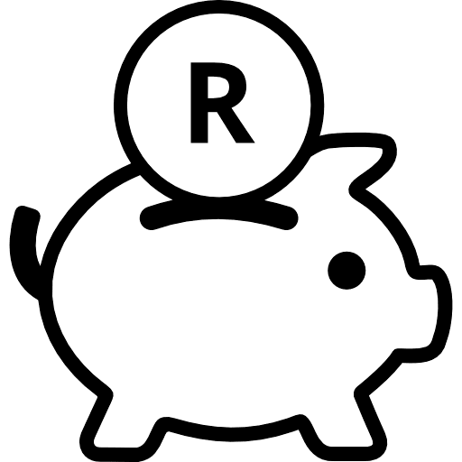 Piggy Saving South African Rand Outline Icon SVG Vector & PNG Free ...