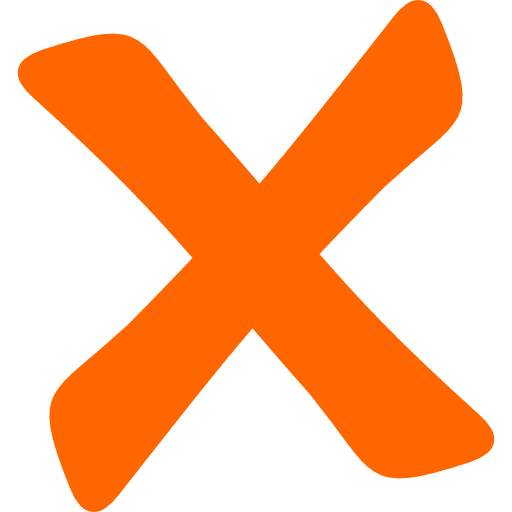 Orange X Cross Mark Icon SVG Vector & PNG Free Download | UXWing