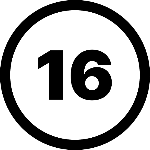 Sixteen Number Icon SVG Vector & PNG Free Download | UXWing