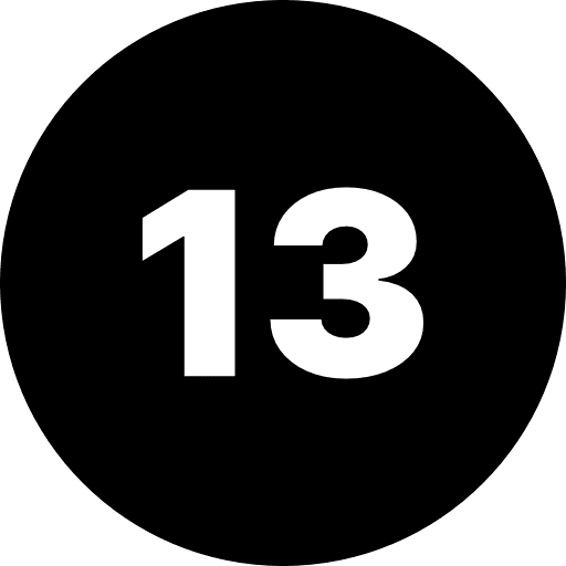 Thirteen Number Round Icon SVG Vector & PNG Free Download | UXWing