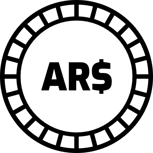 Coin Argentine Peso ARS Icon SVG Vector & PNG Free Download | UXWing