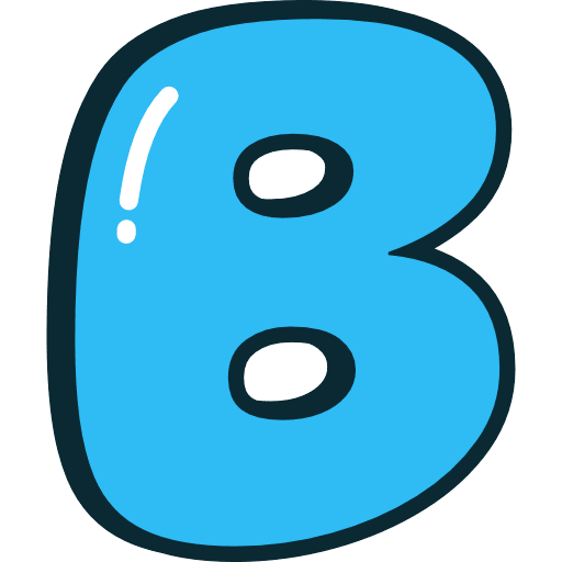 Bubble Letter B Blue Icon SVG Vector & PNG Free Download | UXWing