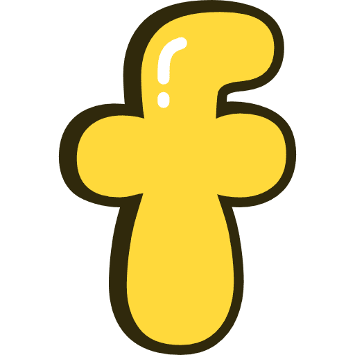 Bubble Letter F Lowercase Yellow Icon SVG Vector & PNG Free Download ...