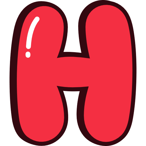 Bubble Letter H Red Icon SVG Vector & PNG Free Download | UXWing