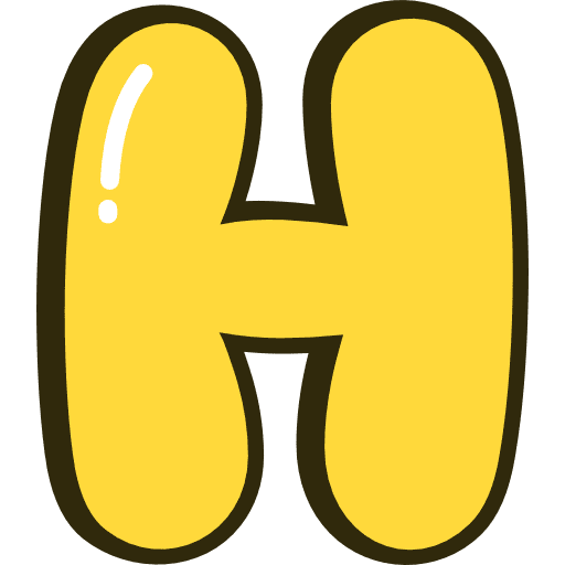 Bubble Letter H Yellow Icon SVG Vector & PNG Free Download | UXWing