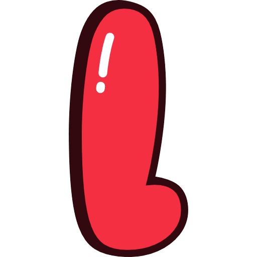 Bubble Letter L Lowercase Red Icon SVG Vector & PNG Free Download | UXWing
