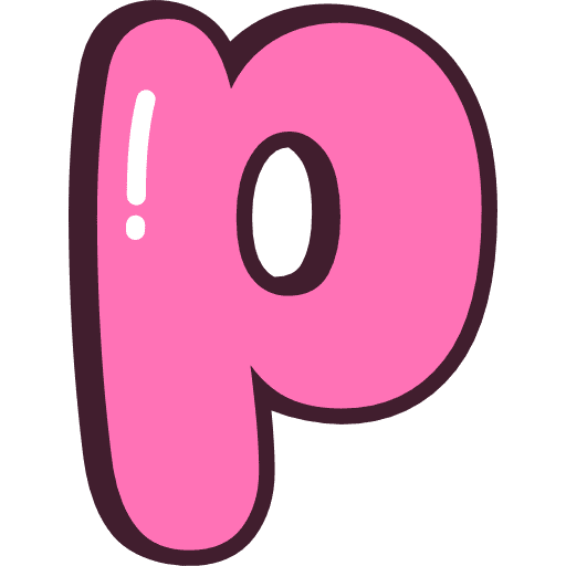 Bubble Letter P Lowercase Pink Icon SVG Vector & PNG Free Download | UXWing
