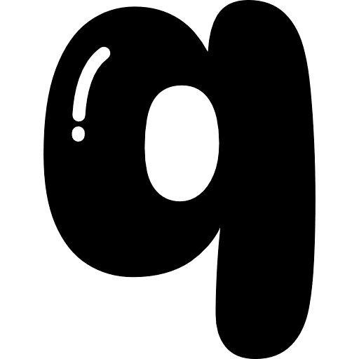 Bubble Letter Q Lowercase Black Icon SVG Vector & PNG Free Download ...