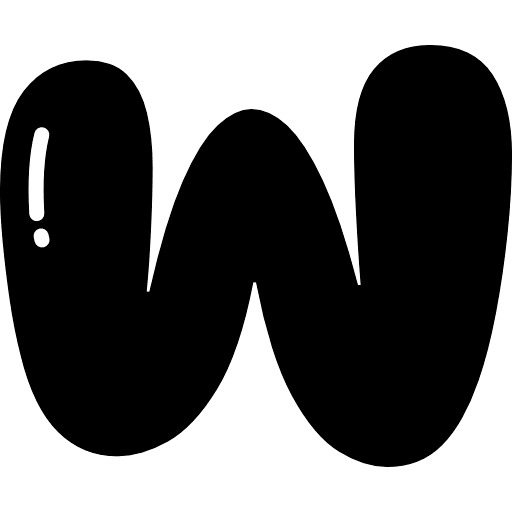 Bubble Letter W Lowercase Black Icon SVG Vector & PNG Free Download | UXWing