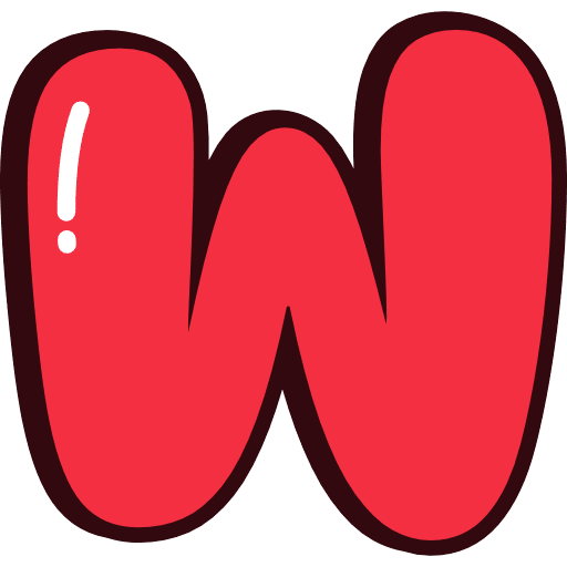 Bubble Letter W Red Icon SVG Vector & PNG Free Download | UXWing
