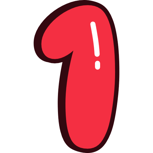 Bubble Number 1 Red Icon SVG Vector & PNG Free Download | UXWing