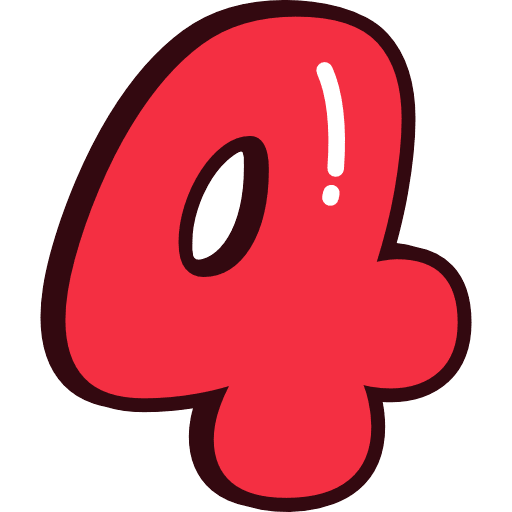 Bubble Number 4 Red Icon SVG Vector & PNG Free Download | UXWing