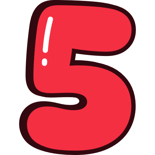 Bubble Number 5 Red Icon SVG Vector & PNG Free Download | UXWing