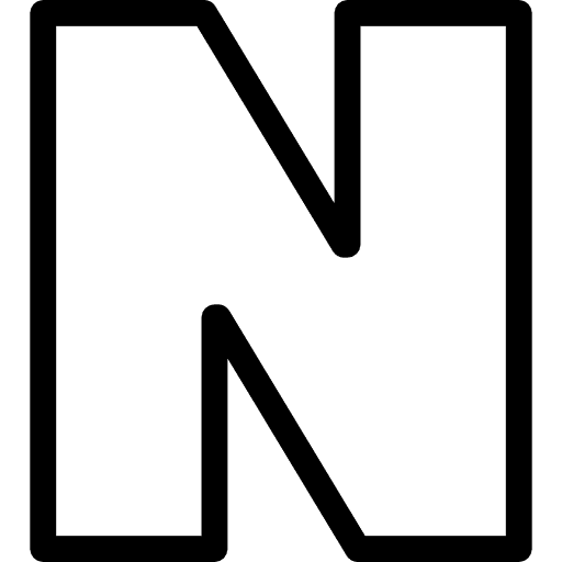 Letter N Outline Icon SVG Vector & PNG Free Download | UXWing