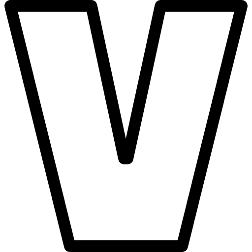 Letter V Outline Icon SVG Vector & PNG Free Download | UXWing