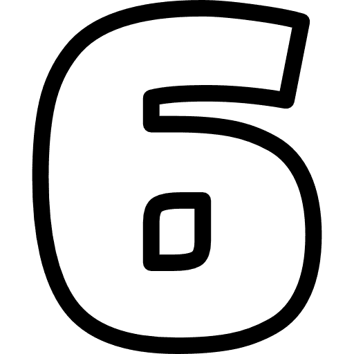 Number 6 Outline Icon SVG Vector & PNG Free Download | UXWing