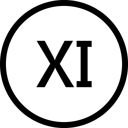 Roman Number Eleven Round Icon SVG Vector & PNG Free Download | UXWing