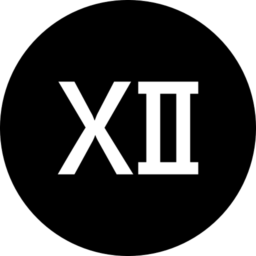 Roman Number Twelve Round Black Icon SVG Vector & PNG Free Download ...