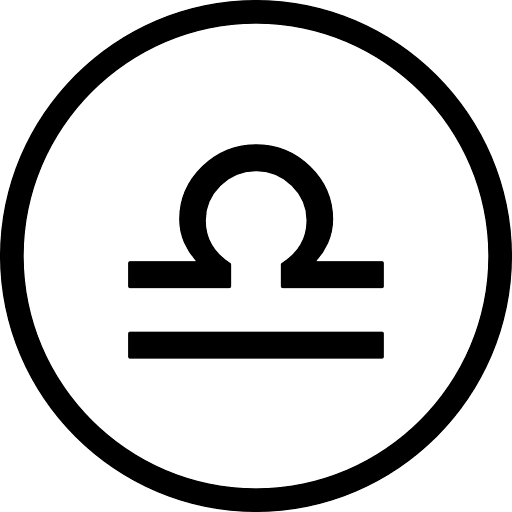 Libra Sign Round Black Outline icon SVG Vector & PNG Free Download | UXWing