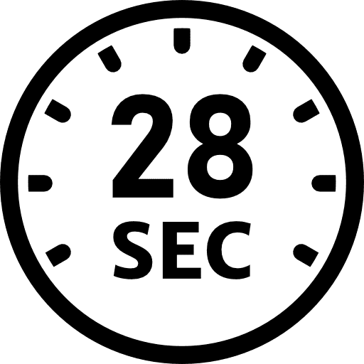 28 Seconds Black Icon SVG Vector & PNG Free Download | UXWing