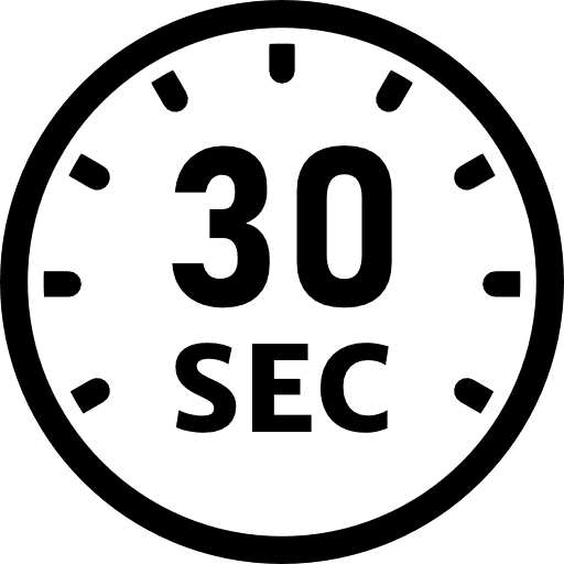 30 Seconds Black Icon SVG Vector & PNG Free Download | UXWing