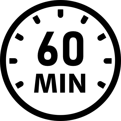 60 Minutes Black Icon SVG Vector & PNG Free Download | UXWing