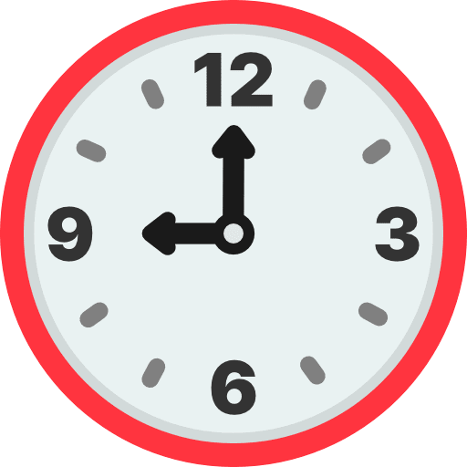 9 O Clock Icon SVG Vector & PNG Free Download | UXWing