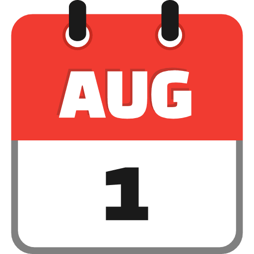 August 1 Icon SVG Vector & PNG Free Download | UXWing