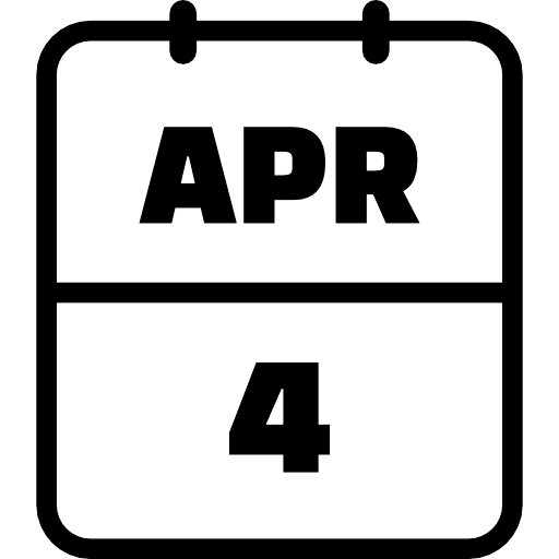 Calendar April 4 Icon SVG Vector & PNG Free Download | UXWing