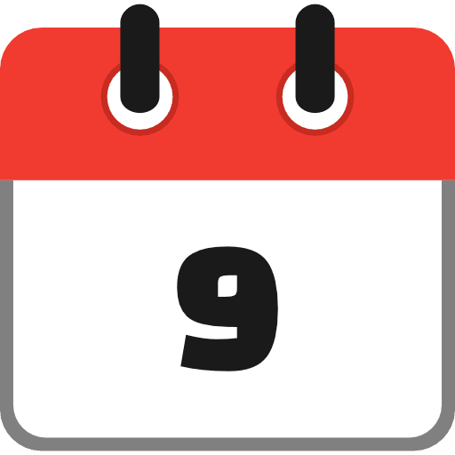 Calendar Date 9 Icon SVG Vector & PNG Free Download | UXWing