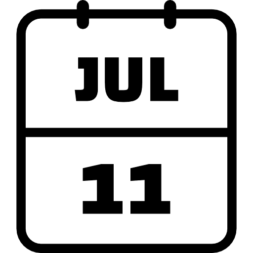 Calendar July 11 Icon SVG Vector & PNG Free Download | UXWing