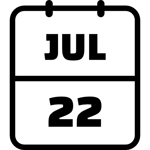 Calendar July 22 Icon SVG Vector & PNG Free Download | UXWing