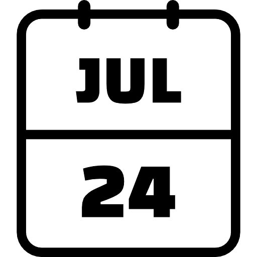 Calendar July 24 Icon SVG Vector & PNG Free Download | UXWing