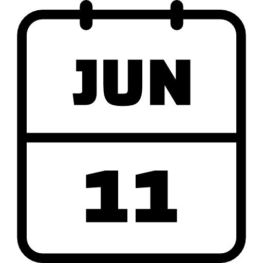 Calendar June 11 Icon SVG Vector & PNG Free Download | UXWing