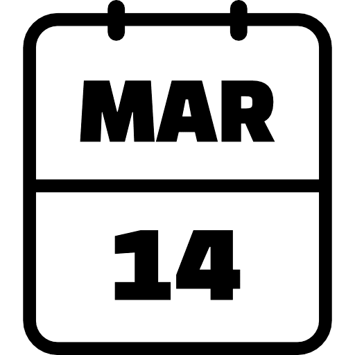 Calendar March 14 Icon SVG Vector & PNG Free Download | UXWing