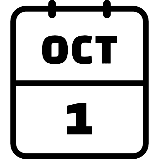 Calendar October 1 Icon SVG Vector & PNG Free Download | UXWing