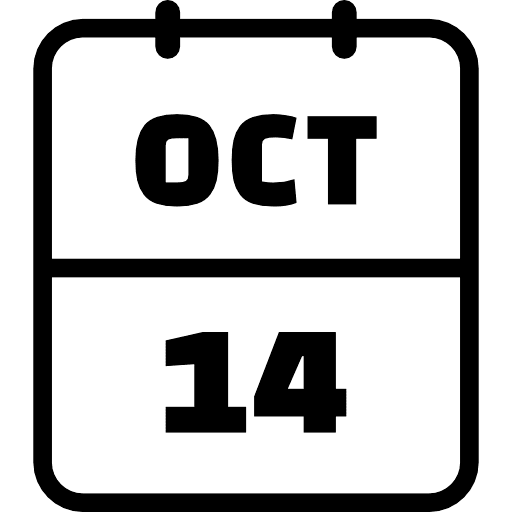 Calendar October 14 Icon SVG Vector & PNG Free Download | UXWing