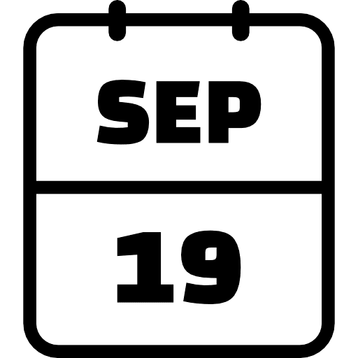 Calendar September 19 Icon SVG Vector & PNG Free Download | UXWing