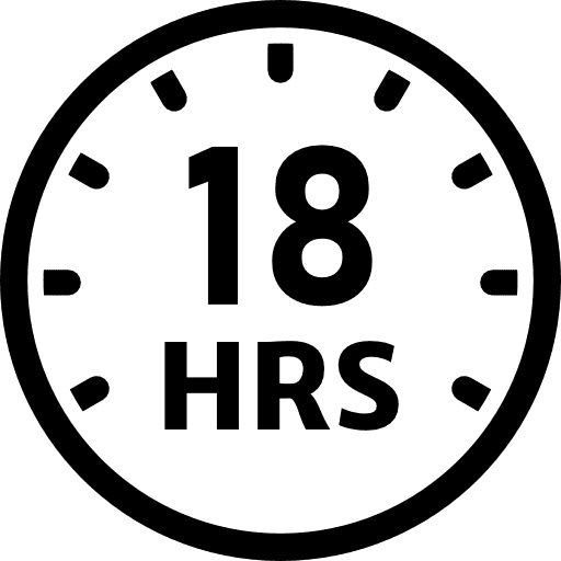 Eighteen Hours Black Icon SVG Vector & PNG Free Download | UXWing