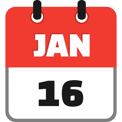 January 16 Icon SVG Vector & PNG Free Download | UXWing
