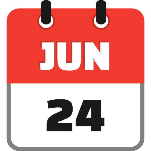 June 24 icon SVG Vector & PNG Free Download | UXWing