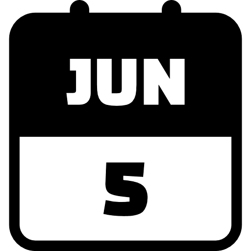 June 5 Black Icon SVG Vector & PNG Free Download | UXWing