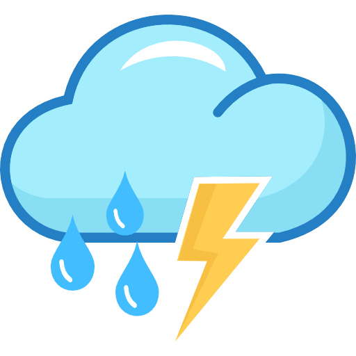 Cloud Rain Lightning Color Icon SVG Vector & PNG Free Download | UXWing